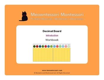 Montessori Decimal Board Introduction Workbook By Meowntessori Montessori