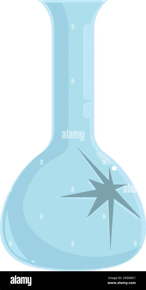 Cartoon Drawing Of A Chemistry Flask With A Large Crack Illustrating A Failed Experiment Stock