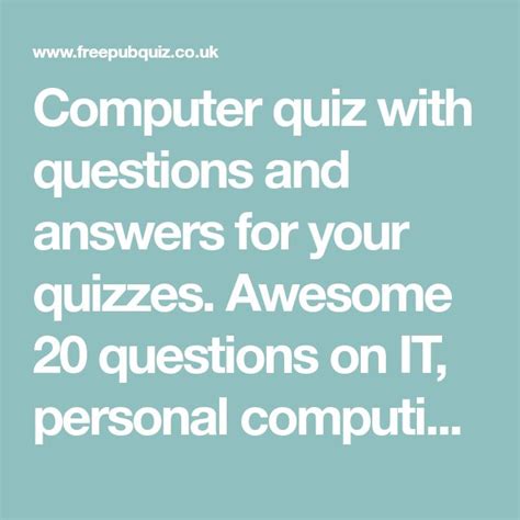 Computer Quiz With Questions And Answers For Your Quizzes Awesome Questions On IT Personal