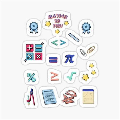 Maths Is Fun Sticker Pack Set For School Sticker For Sale By