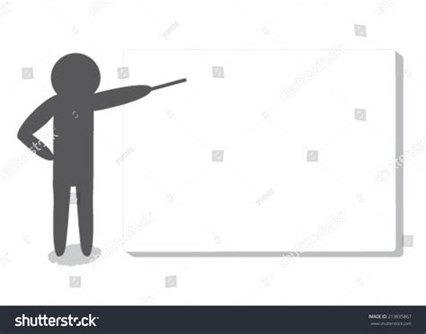 Man Pointing Whiteboard Stick Vector Image Stock Vector Royalty Free 213835867 Shutterstock