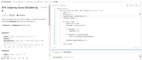 Day 11 Of Leetcode Challenge Subarray Sums Divisible By K Sparsh