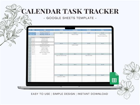 Task List Google Sheets Task Tracker Spreadsheet Digital Planner Template Task Manager