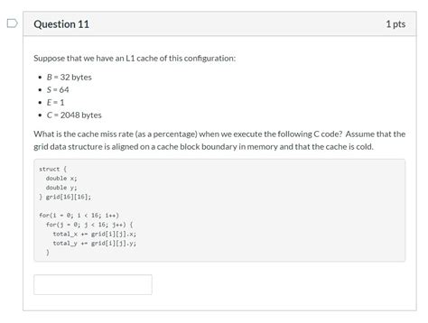 Solved Question Pts Suppose That We Have An L Cache Of Chegg