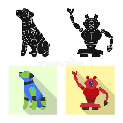 Vector Design Of Robot And Factory Icon Set Of Robot And Space Vector Icon For Stock Stock