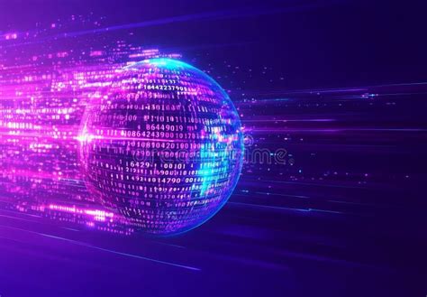 the digital earth has a dotted line 01 binary data combination which