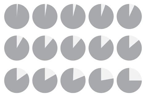 Premium Vector Set Of Gray Pie Charts With Various Segment Sizes