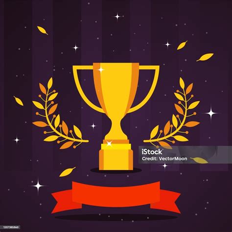 골든 트로피 수상 벡터 일러스트레이션 스포츠 대회 상금 수상자 챔피언십 트로피 컵 승리의 상징 황금 잔 올리브 가지 콘테스트