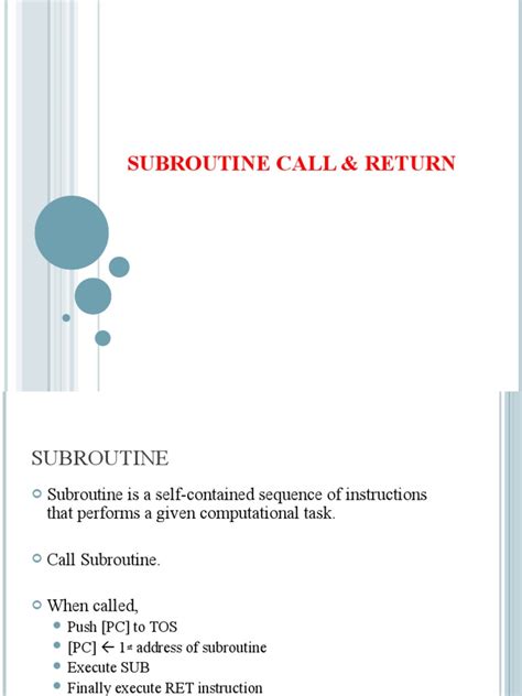 Subroutine Call And Return Pdf