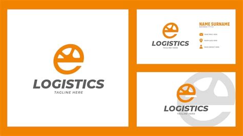 Premium Vector Letter E Logistics Company Logo With Business Card Design