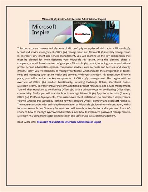 Ppt Microsoft 365 Certified Enterprise Administrator Expert Powerpoint Presentation Id 11578355