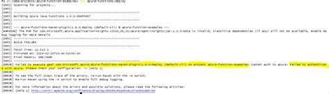 Failed To Execute Goal Commicrosoftazureazure Functions Maven Plugin