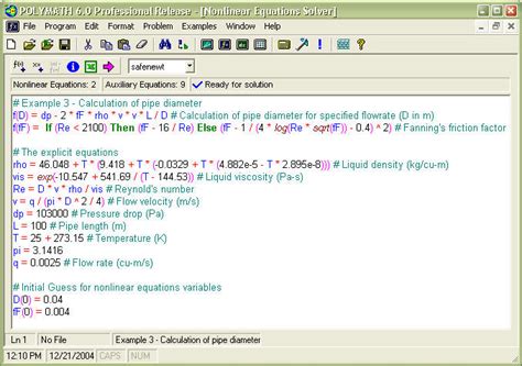 simultaneous nonlinear equation solver