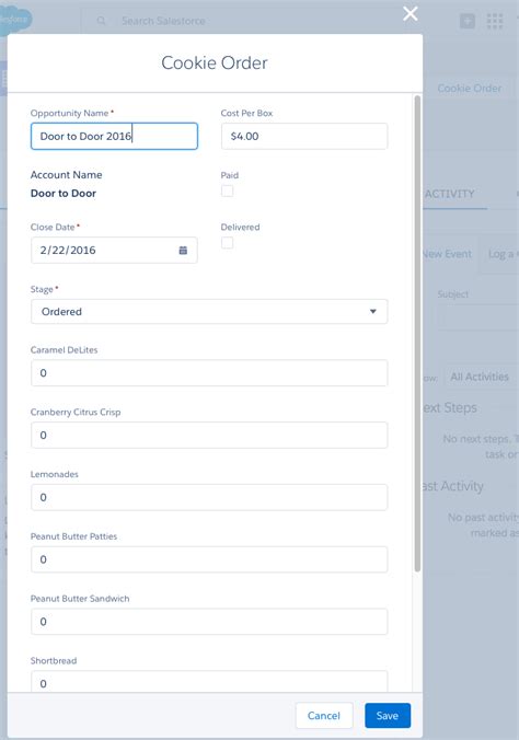 create record in lightning with populated fields salesforce stack