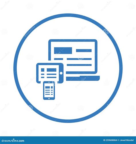Responsive Ui Design Icon Blue Vector Sketch Stock Illustration