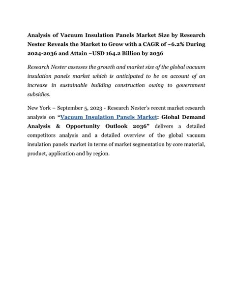 Ppt Vacuum Insulation Panels Market Powerpoint Presentation Free