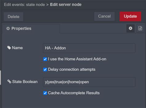 node red does not autocomplete the entity ids or other fields node