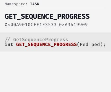 GetSequenceProgress FiveM Natives Cfx Re Docs