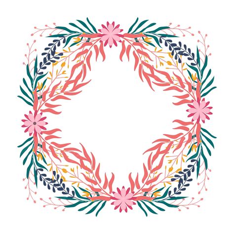 Premium Vector Vector Illustration Of Floral Frame Vignette