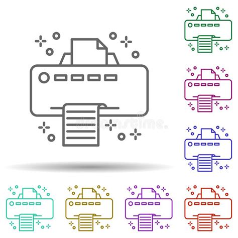 Computer Printer Paper Multi Color Icon Simple Thin Line Outline Vector Of Computer Icons For