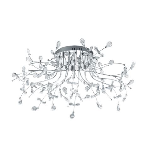 Crystal Ceiling Light Chrome 77 Cm Uk
