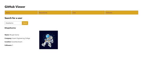 Github Bhupalisarmagithub Profile Viewer
