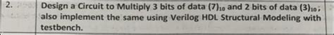 Solved Design A Circuit To Multiply Bits Of Data Chegg Com