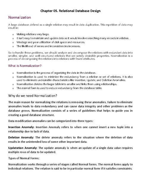 Module 5relational Database Design Chapter 05 Relational Database