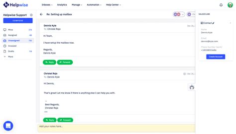 Shared Mailbox Salesflare Integration Helpwise Product Updates