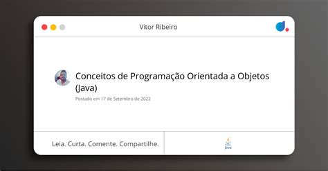 Conceitos De Programação Orientada A Objetos Java Vitor Ribeiro