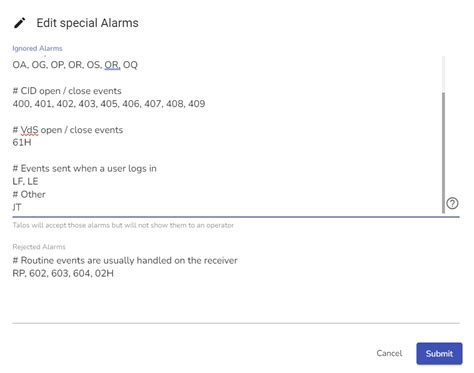 Work With Alarm Settings Evalink Documentation