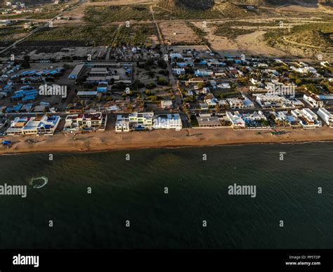 Aerial View Of Kino Bay In Sonora Mexico Beach Tourist Destination