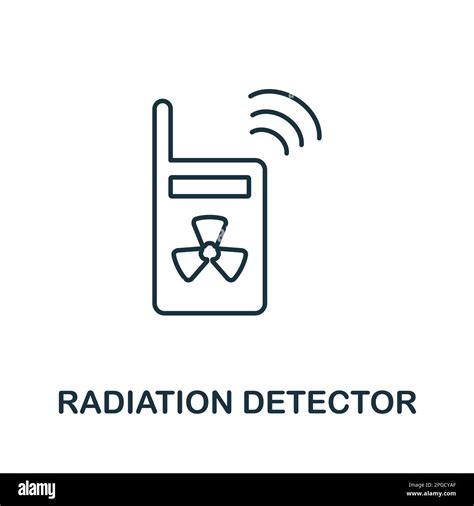 Radiation Detector Line Icon Monochrome Simple Radiation Detector