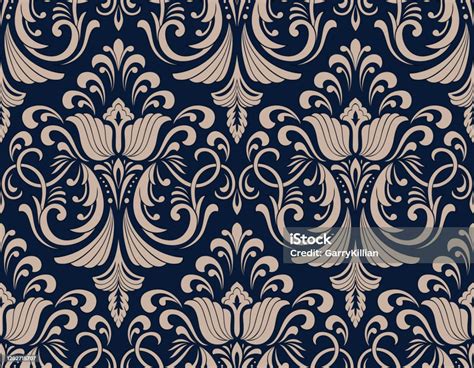 다마스크 원활한 패턴 요소 벡터 클래식 고급 구식 다마스크 장식 배경 화면 직물 포장에 대한 왕실 빅토리아 원활한 질감 빈티지