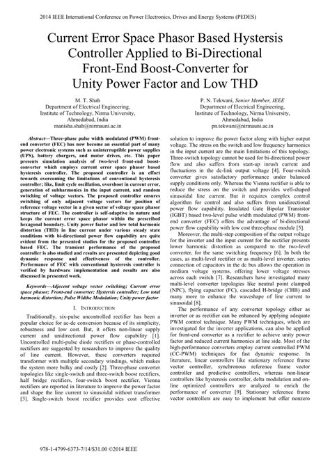 Pdf Current Error Space Phasor Based Hystersis Controller Applied To