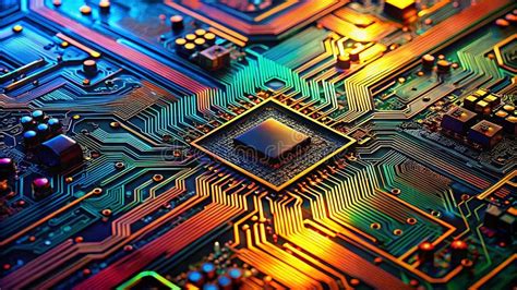 A Deep Dive Into The Intricate World Of Computer Circuitry A Stunning Closeup Masterfully