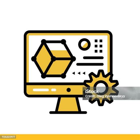 선형 아이콘 3d 프로그래밍 3d 프린팅 모델링 프레젠테이션 모바일 앱 웹 사이트 인터페이스 및 인쇄에 적합 0명에 대한 스톡 벡터 아트 및 기타 이미지 Istock