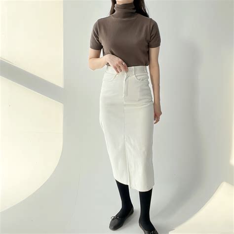 멜블린 코듀로이 골지 겨울 골덴스커트 앞트임스커트 H라인롱스커트