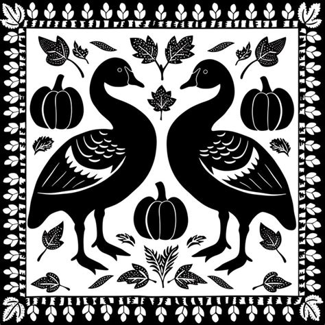 Premium Photo Frame Of Rug Hooking Cnc Art With Geese And Pumpkins For Decorations Cnc Die Cut