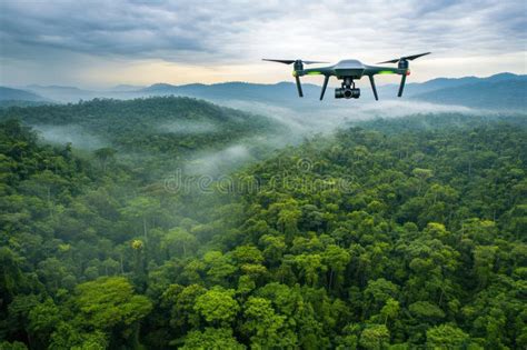 Advanced Drone Surveying Lush Rainforest Environment Stock Image Image Of Preservation