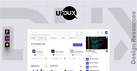 Online Learning Course Dashboard Ui Adobe Xd Resources Uidux