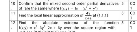 10 Confirm That The Mixed Second Order Partial Derivatives 5 Coof Fare T