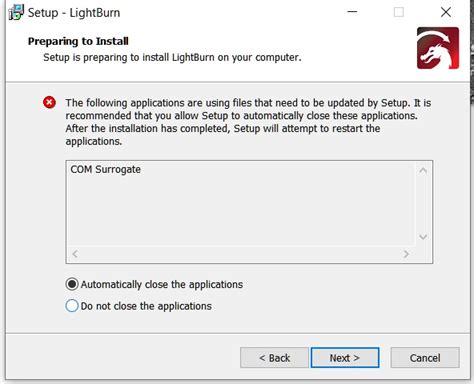 Trouble Updating With Each Update Lightburn Software Questions Lightburn Software Forum