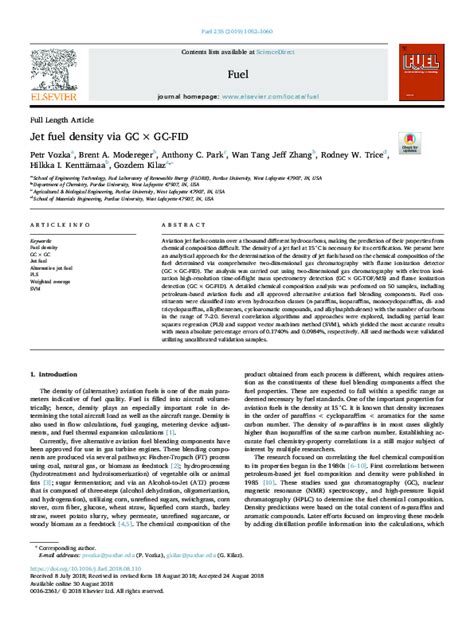 Pdf Jet Fuel Density Via Gc × Gc Fid