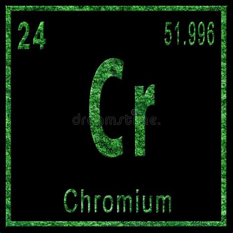 Chromium Chemical Element Green Edition Stock Illustration