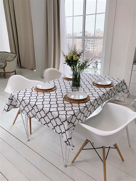 Скатертина на стіл з тефлоновим покриттям Марокко біла 200 140 фото отзывы характеристики