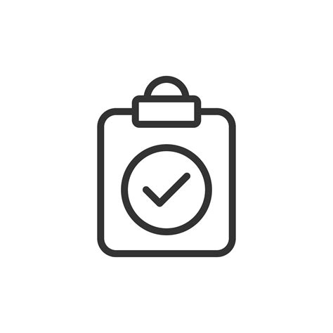 Document Checkbox Icon In Flat Style Test Vector Illustration On White
