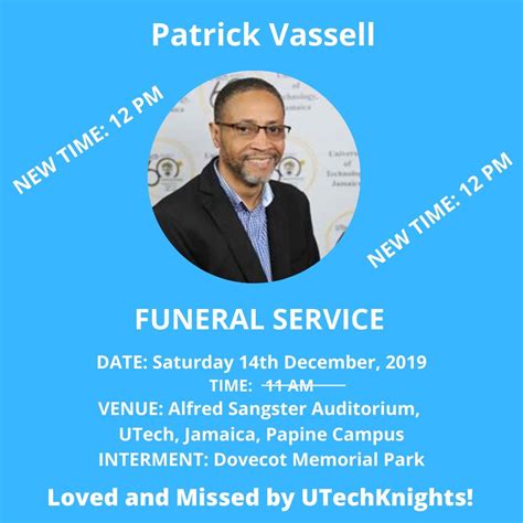 Funeral Service Of Patrick Vassell Former Supervisor Printery Utech