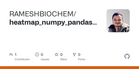 GitHub RAMESHBIOCHEM Heatmap Numpy Pandas Matplotlib