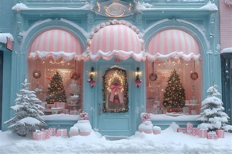 christmas whimsical candy storefront backdrop rr8 150